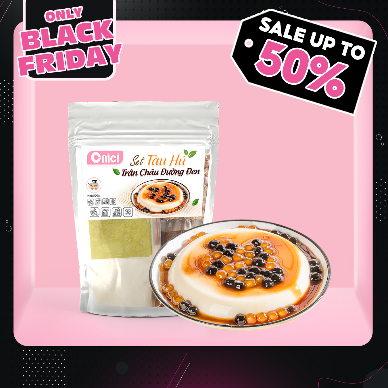 TÀU HỦ TRÂN CHÂU ĐƯỜNG ĐEN (BROWN SUGAR BOBA TOFU) – ONICI Ăn Vặt Tại Mỹ